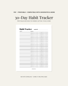 30 Day Habit Tracker Printable - Hello Bombshell!